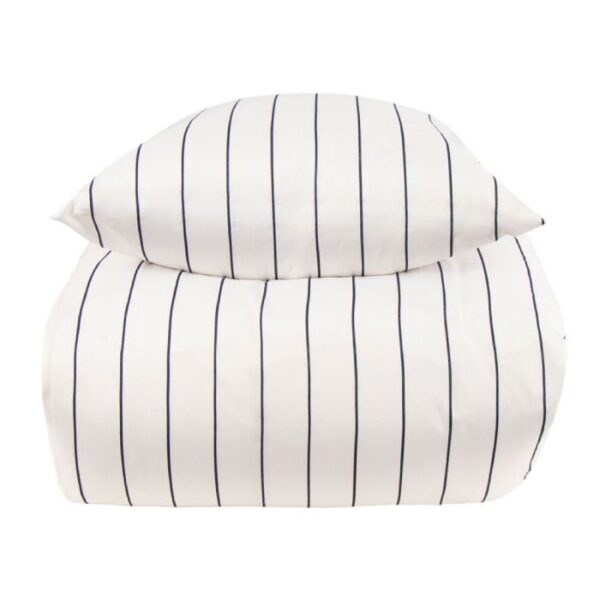 Sengetøj 140x200 cm - Grøn stribet sengesæt - Borg Living sengelinned i ...